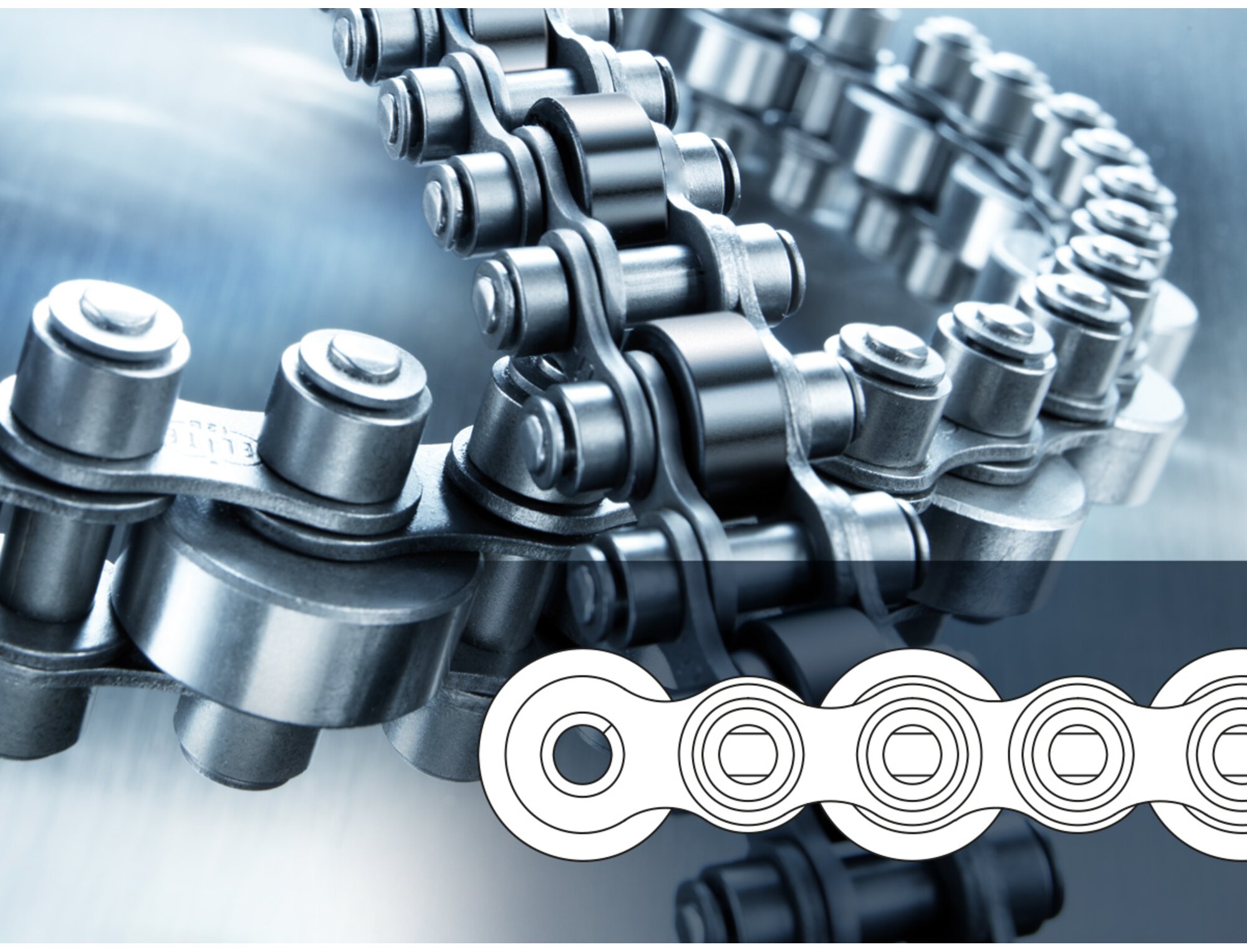 Accumulation chain 16B-1 steel-conveyor roller - ELITE