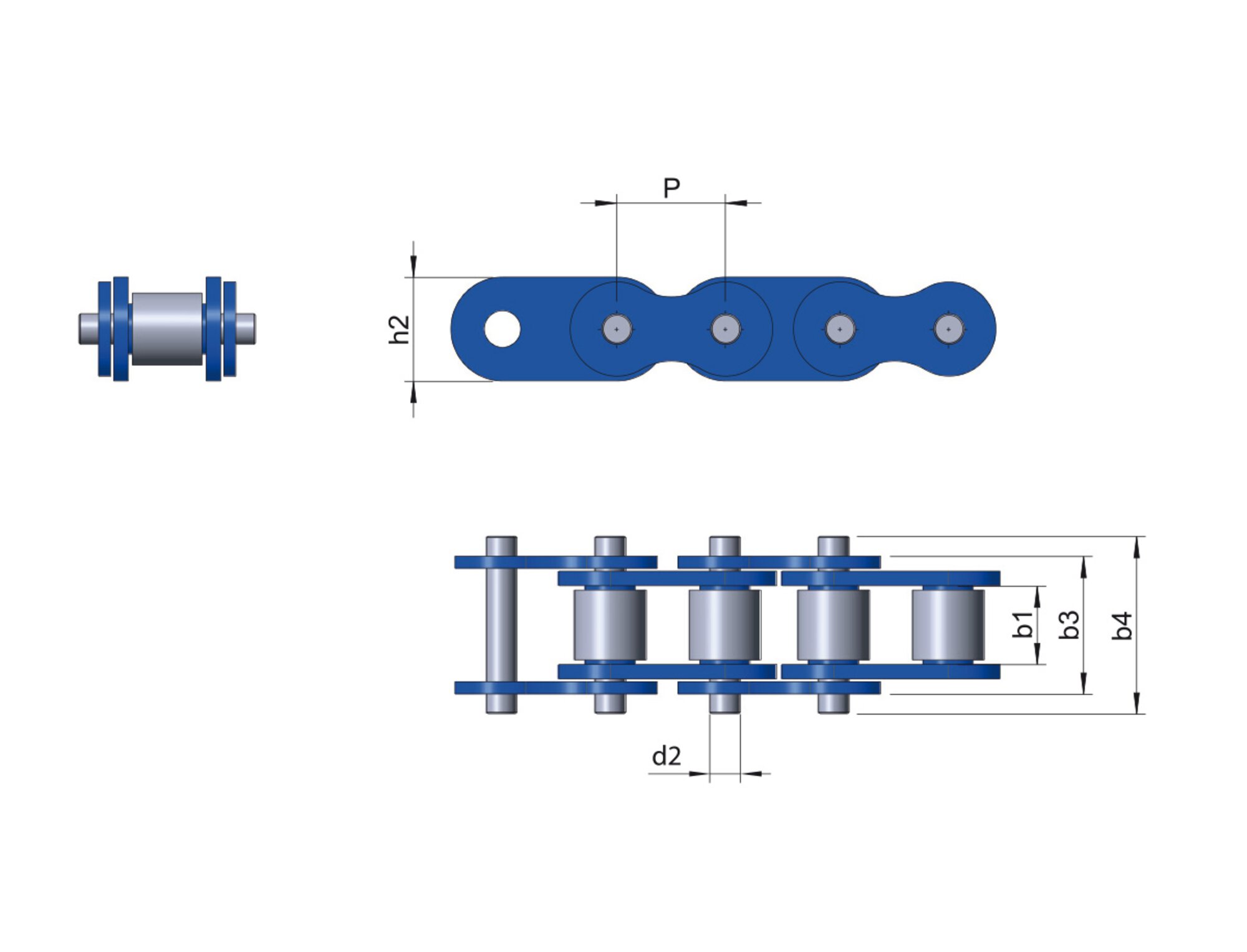 Plate top basic chain 40, Stainless steel - FLEXON