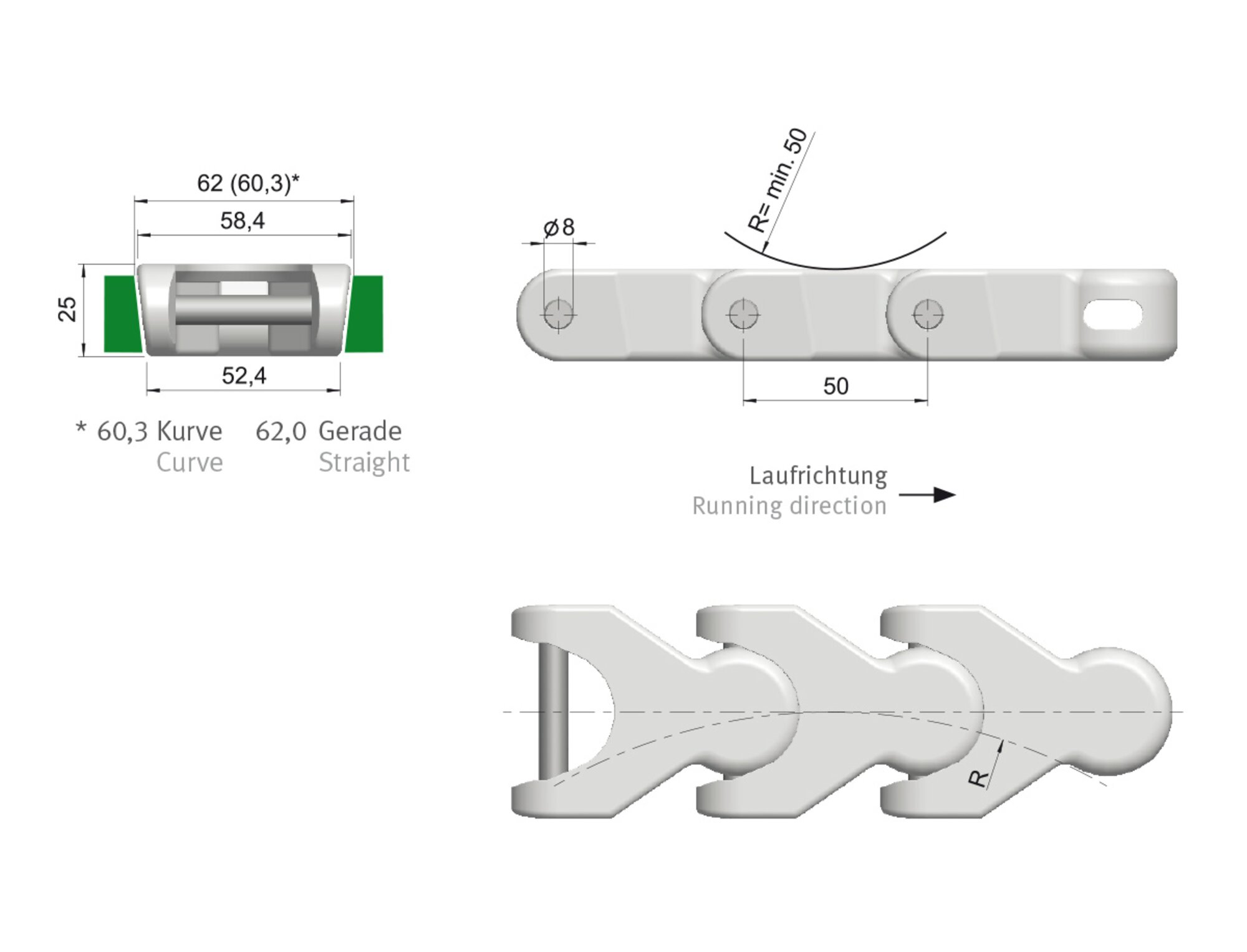 Multi Flex Chain 1701 Series 1701, Plastic - FLEXON