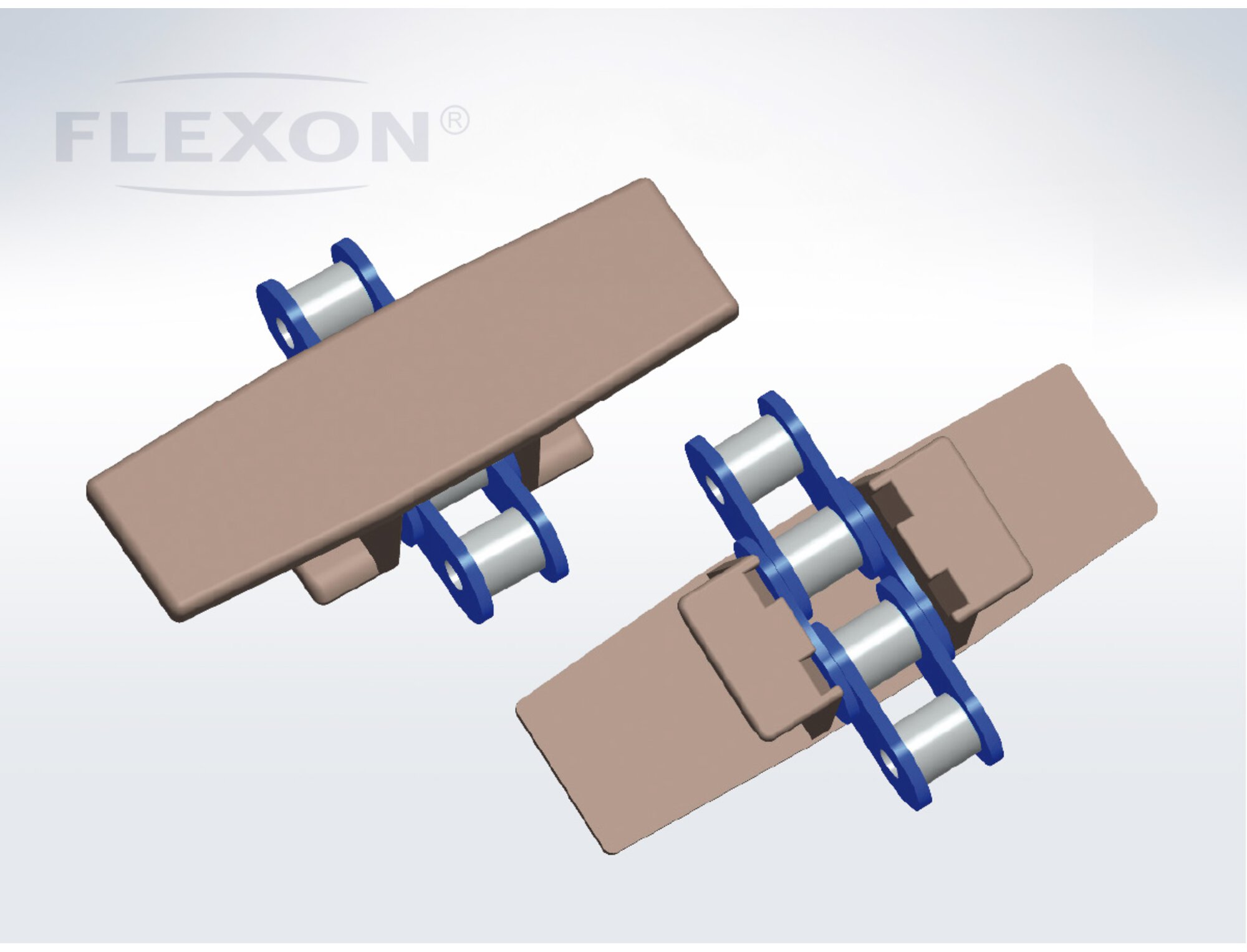 Plate Top Chain 1873 Series 1873, Stainless steel - FLEXON