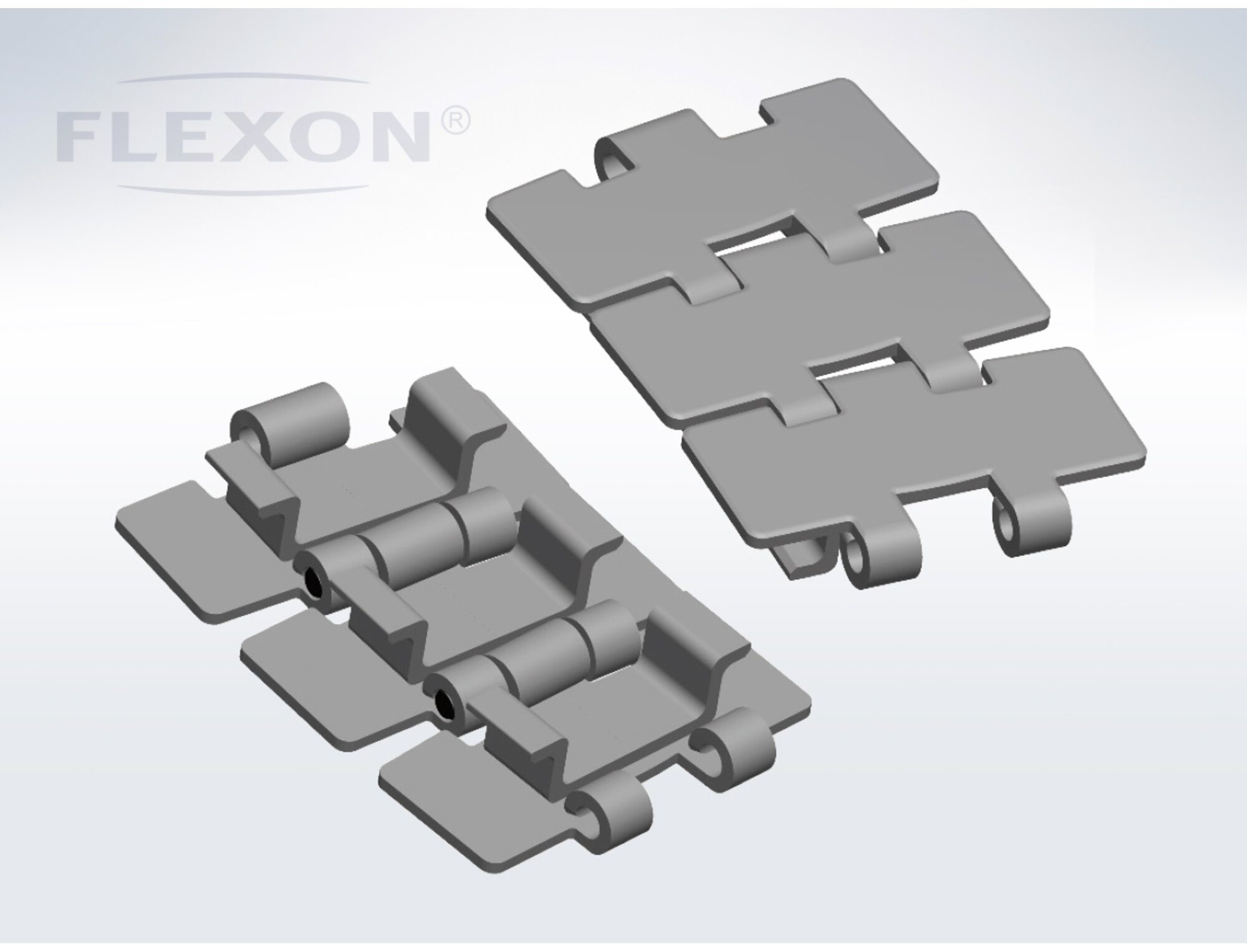 Flat Top Chain 881 Series 881O TAB, Stainless steel - FLEXON